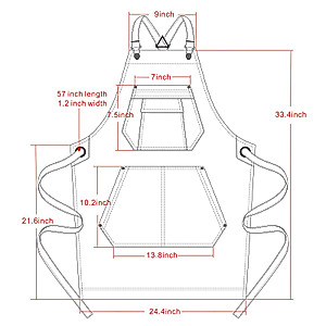 Jeanerlor - Denim Apron with Pockets for Hair Stylist Gardening Craftsmen Barista Women Hairdresser Jean Work Apron Cross Straps & Adjustable S to L (Black)