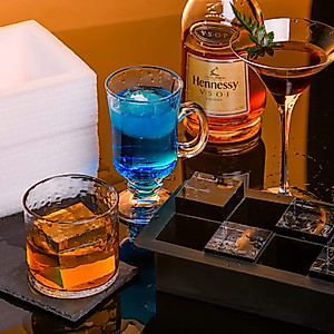 Clear Ice Cube Maker Tray - 2 Inch Ice Cube Silicone Mold,Crystal Clear Ice Cube for Whiskey and Cocktail