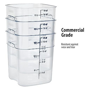 Cambro FreshPro 18Qt Food Storage Container in Clear for Industrial and Kitchen Use, Pantry Organization and Ingredient Freshness