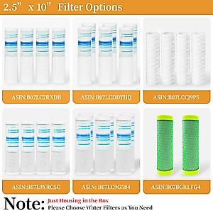 Geekpure 10-Inch Whole House Clear Water Filter Housing - 3/4"NPT Brass Port-Fit for 2.5" x 10" Filters (1)