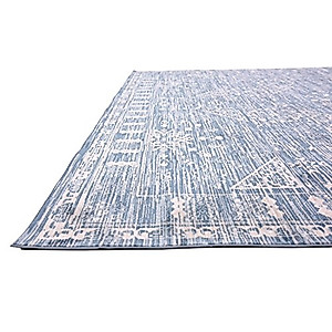 Unique Loom Paris Collection Area Rug - Birch (8' Square, Blue/ Beige)