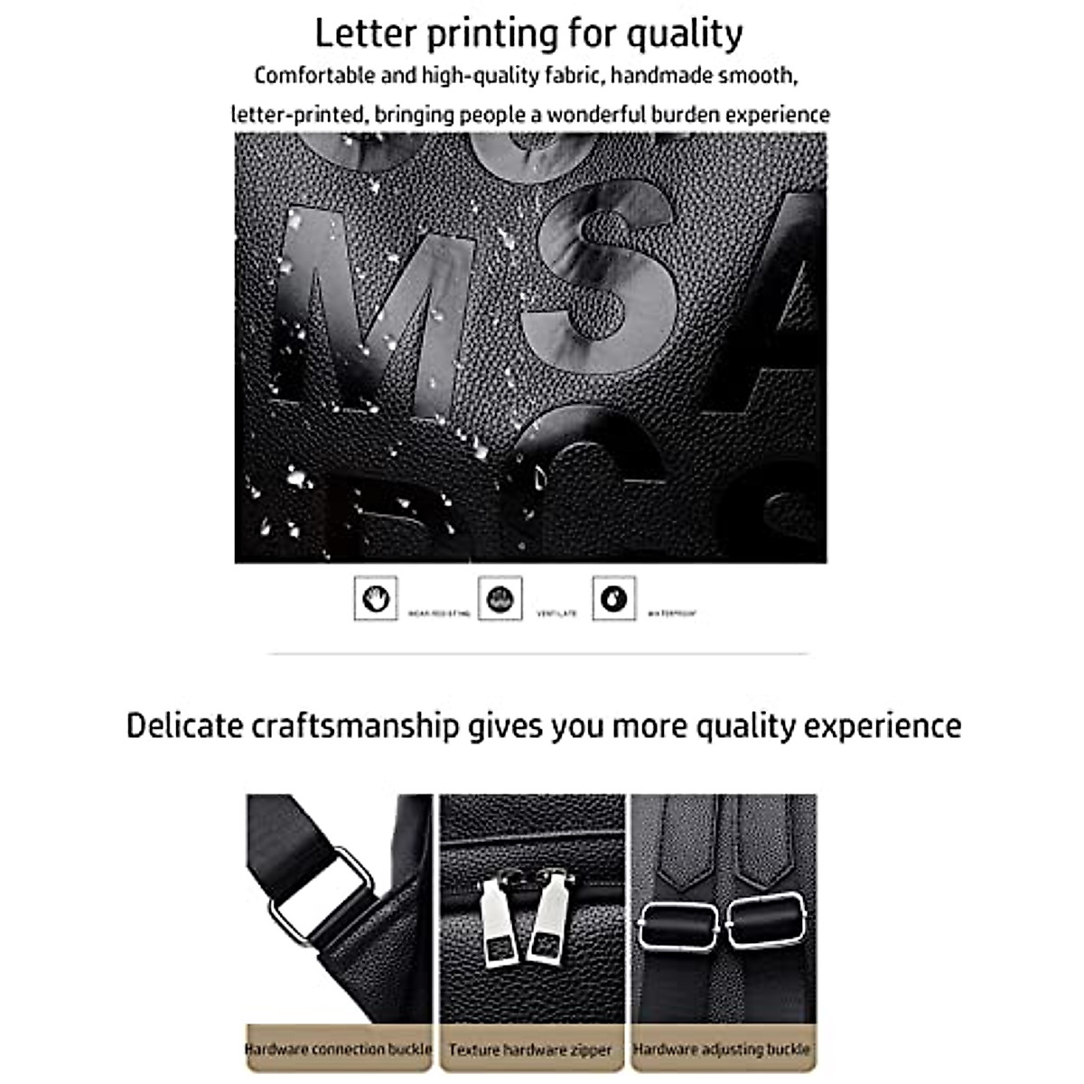 Multipurpose PU Leather Women Anti Theft Backpack Purse Travel Fashion Handbag Ladies Shoulder Bag (Black letters)