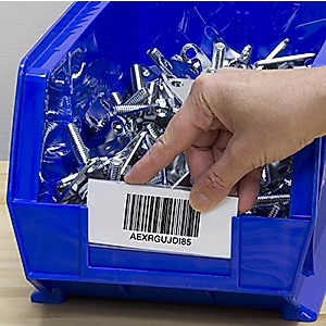 Akro-Mils 29300 Clear Protective Plastic Label Holder and Labels for 4-Inch Tall Shelf Bins, (25-Pack)