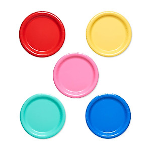 American Greetings Rainbow Party Supplies for Birthdays, Easter, Mother's Day, Father's Day, Graduation and All Occasions, Multicolor Paper Dessert Plates (50-Count)