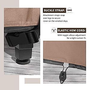 ULTCOVER Rectangular Gas Fire Pit Table Cover 44x28 inch Waterproof Heavy Duty Firepit Cover