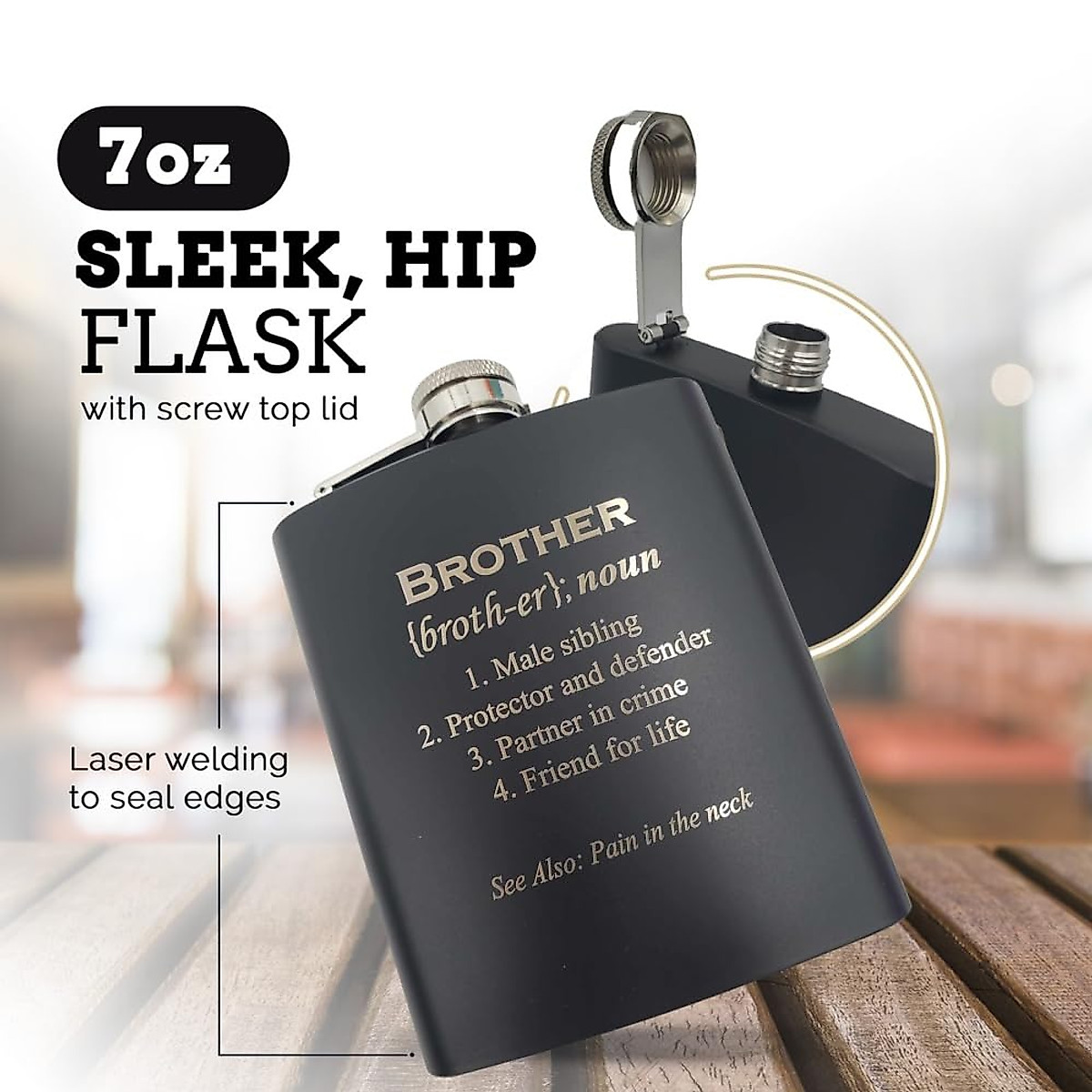 Funny Birthday Gifts for Brother from Sister, Adult Brother Gifts, Brother of the Bride Gifts, Gift for Brother Birthday, Brother Birthday Gift, Gifts for Older Brother, Rakhi for Brother, Hip Flask
