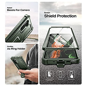 Dexnor for Samsung Galaxy Note 10 Case, [Built in Screen Protector and Kickstand] Heavy Military Grade Protection Shockproof Protective Cover for Samsung Galaxy Note 10,Army Green