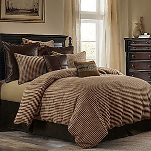 Paseo Road by HiEnd Accents | Clifton 3 Piece Comforter Set with Pillow Shams, Brown Tweed Houndstooth, Super King Size, Plaid Rustic Cabin Lodge Luxury Bedding Set, 1 Comforter and 2 Pillowcases