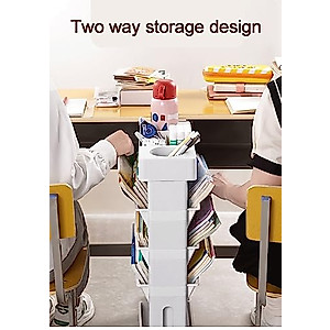 Bookshelves and Bookcases on Wheels: Rolling File Folder Rack & Office Shelf Organizer - Movable Bookshelf for Kids Room, Home School Classroom & Bedroom-Desk Organizers and Storage to Organize Home