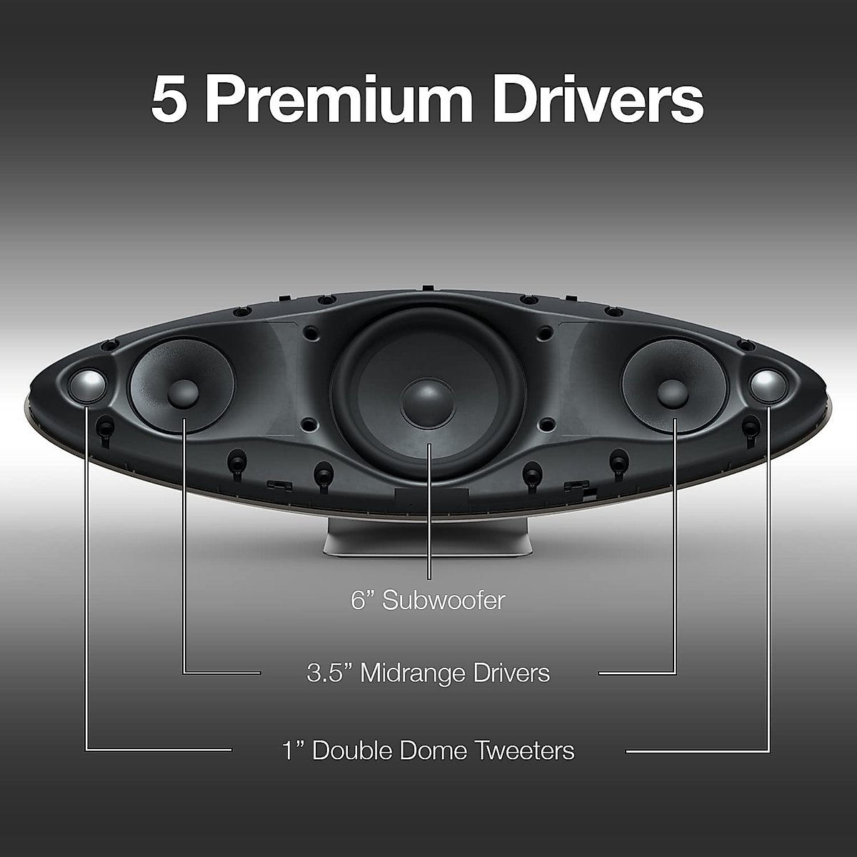 Bowers & Wilkins Zeppelin Wireless Speaker, Iconic Design, 5 Drivers including Subwoofer, Wireless Streaming via Bluetooth, Alexa Built-in, AirPlay & Spotify Connect, Multiroom Support, Pearl Grey