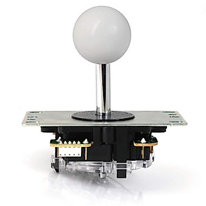 SANWA JLF-TP-8YT Arcade Joystick (White Ball Top) - Premium, High Precision, Responsive Controls, Multi-Platform Compatible - Ideal for Gaming Enthusiasts, for Arcade Jamma Game 4 & 8 Way Adjustable