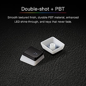 TECWARE PBT Keycaps, Double-Shot PBT Keycap Set, for Mechanical Keyboards, Full 111 Keys Set, OEM Profile, English (US, ANSI) (Pudding Black)