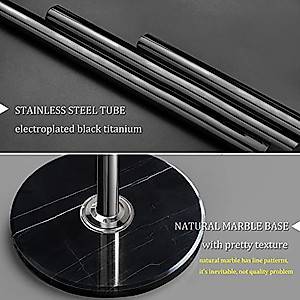 Kertnic Metal Coat Rack Stand with Natural Marble Base, Free Standing Hall Tree with 12 Hooks for Hanging Scarf, Bag, Jacket, Home Entry-way Hat Hanger Organizer (Black)