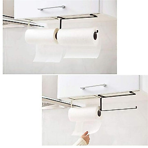 Paper Towel Holder Stainless Steel Under Cabinet Paper Rolls Rack Organizer Kitchen Paper Hanger Sink Roll Towel Holder Hanger Over The Door Kitchen Roll Holder Hanging Organizer Kitchen Storage Hook