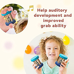 Promise Babe Wooden Rattle Nursing Shower Gifts Montessori Baby Roller Bell Toys Infant Gym Blue