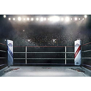 Yeele 7x5ft Pro Boxing Arena Backdrop Pro Fight Tournament Sports Stage Lighting 3D Photo Background for Photography Boys Men Portrait Photo Booth Shoot Vinyl Studio Props