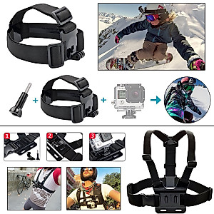 Soft Digits Accessories Bundle Kit for GoPro Hero 5/4/3/2/1 Action Camera Accessory Set for Ourdoor Sports in Swimming Diving Rowing Climbing Bike Riding（44 Items)