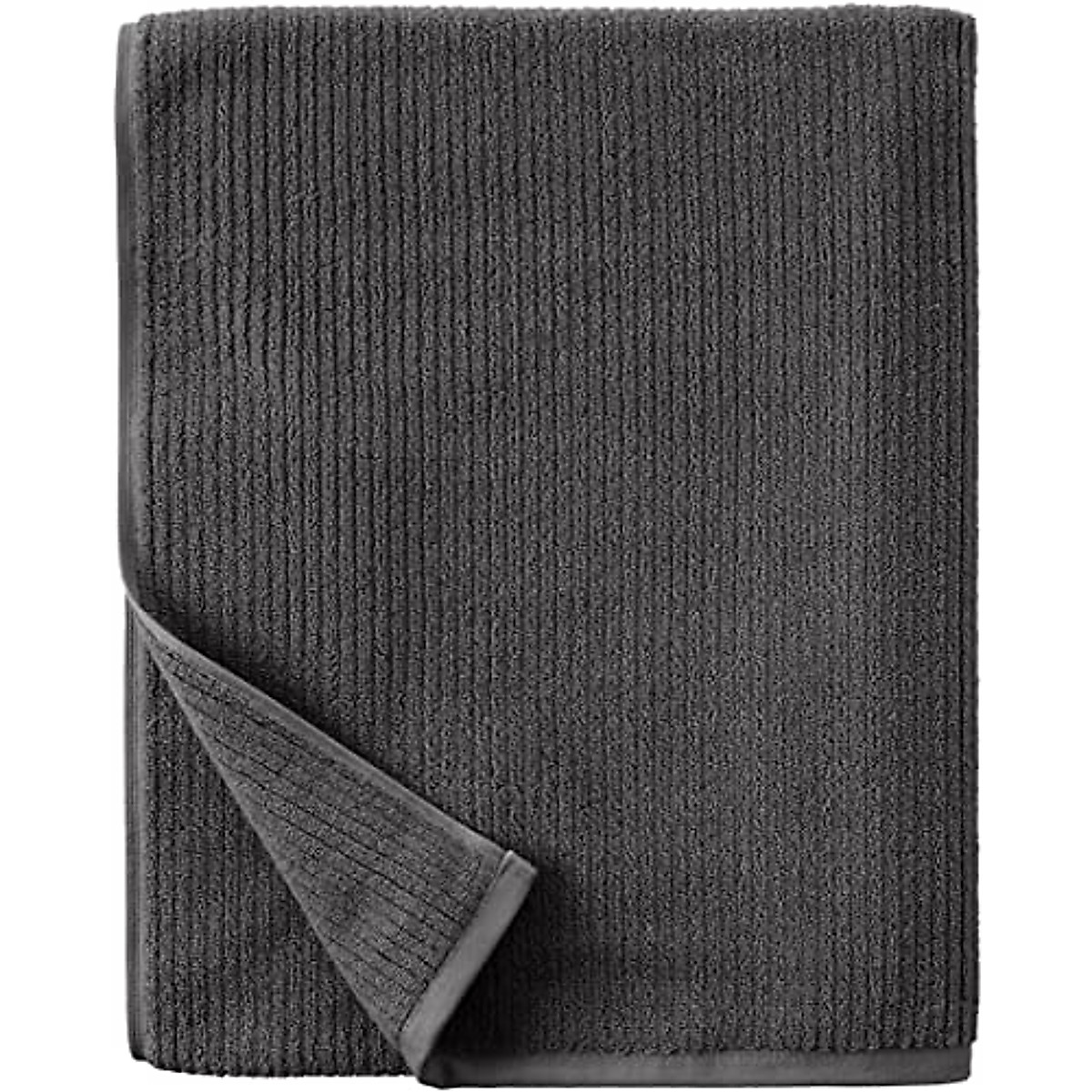Amazon Aware 100% Organic Cotton Ribbed Bath Towels - 6-Piece Set, Dark Gray