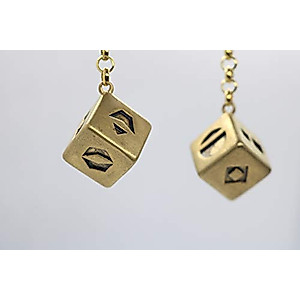 Smuggler's Dice Accurate Stainless Steel Gold Plated Deluxe Solo Dice - Antique