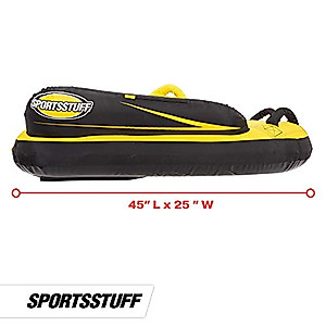 Sportsstuff Descender Kids Inflatable Snow Tube/Sled with Ultra Durable Nylon Cover , Black