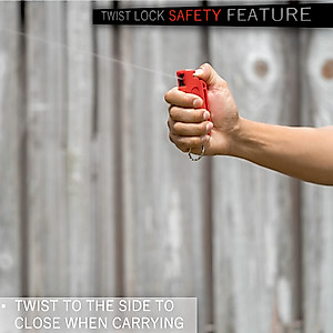 Police Magnum Keychain Pepper Spray Self Defense Belt Clip Holder - Tactical Safety Key Chains for Women & Men - Made in The USA-2 Pack Red INJ