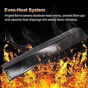 Adviace Replacement Parts for Charbroil 463211514 463211513 463211512 463211516 463211511 Classic 4 Burner Grills, 3 PCS Carry Over Tubes Carryover Tubes, 4 PCS Heat Tents Heat Shields, 4 Burners