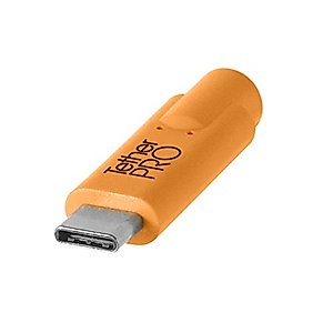 Tether Tools TetherPro USB-C to USB 3.0 Micro-B Right Angle Cable | for Fast Transfer and Connection Between Camera and Computer | High Visibility Orange | 15 Feet (4.6 m)