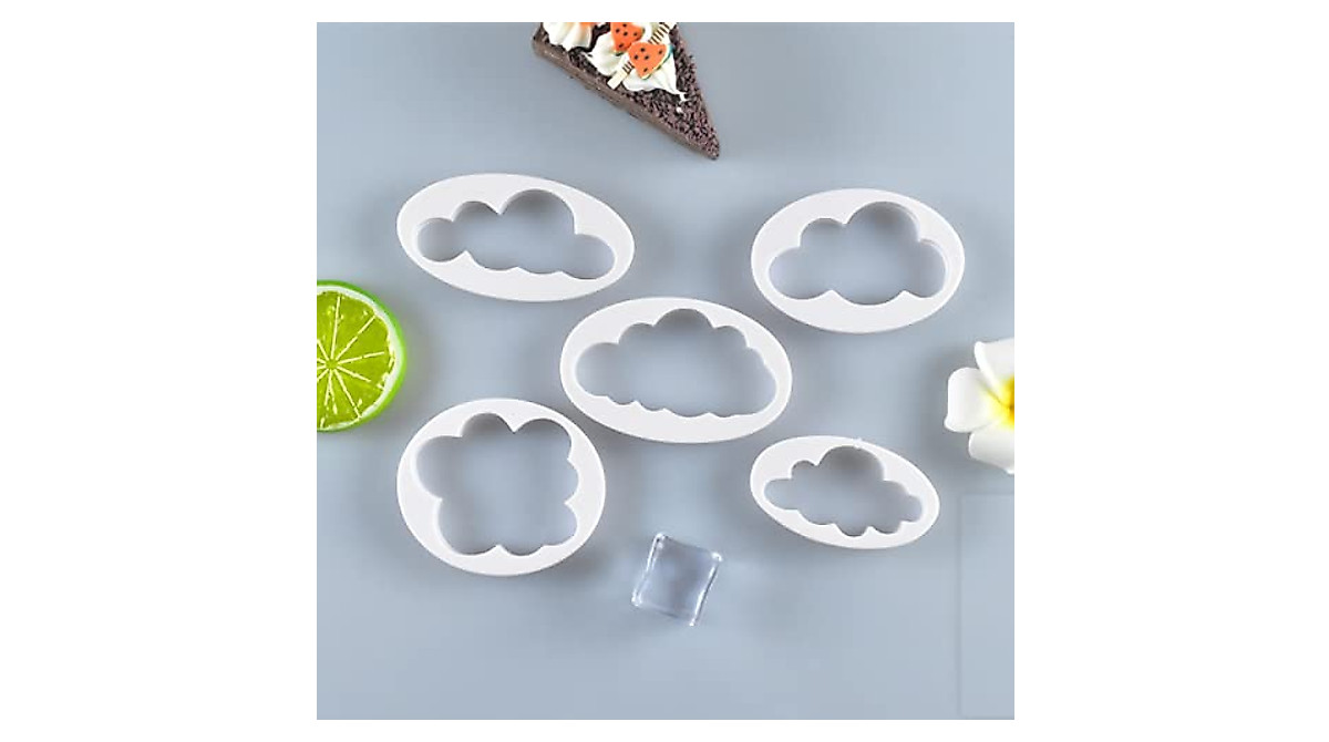 KDDOM 5 PCS Fondant Cloud Cutters for Cake Decorating