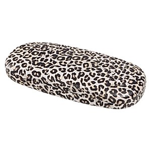 MoKo Hard Shell Eye Glasses Case with Cloth, PU Leather Protective Eyeglasses Cases Storage Organizer Travel for Men Women, Leopard