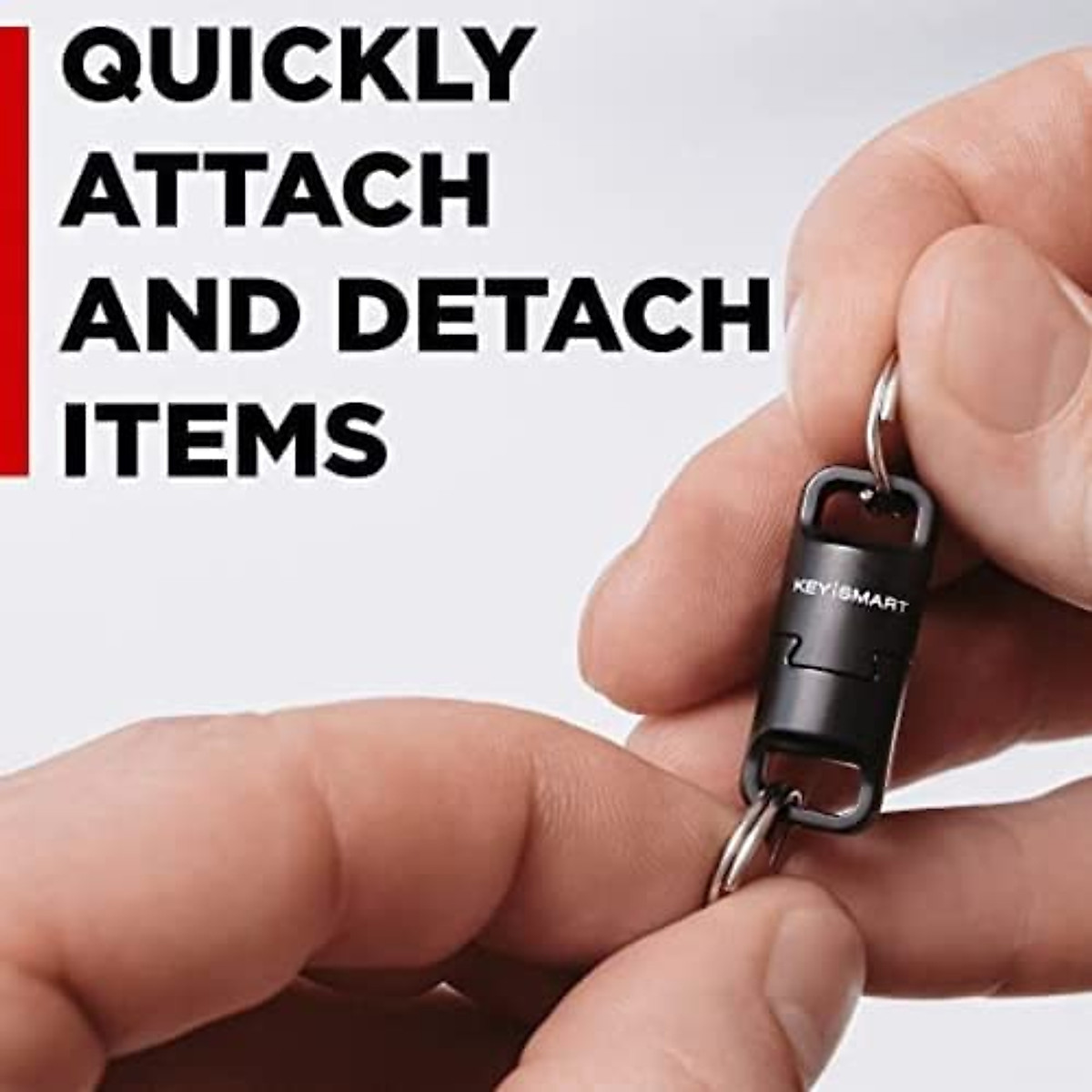 KeySmart MagConnect Pro Quick Release Keychain – Detachable Keychain for Bag, Purse & Belt – Quick Detach Keychain for Easy Access to Keys – Pull to Release Keychain with Super Strong Magnet