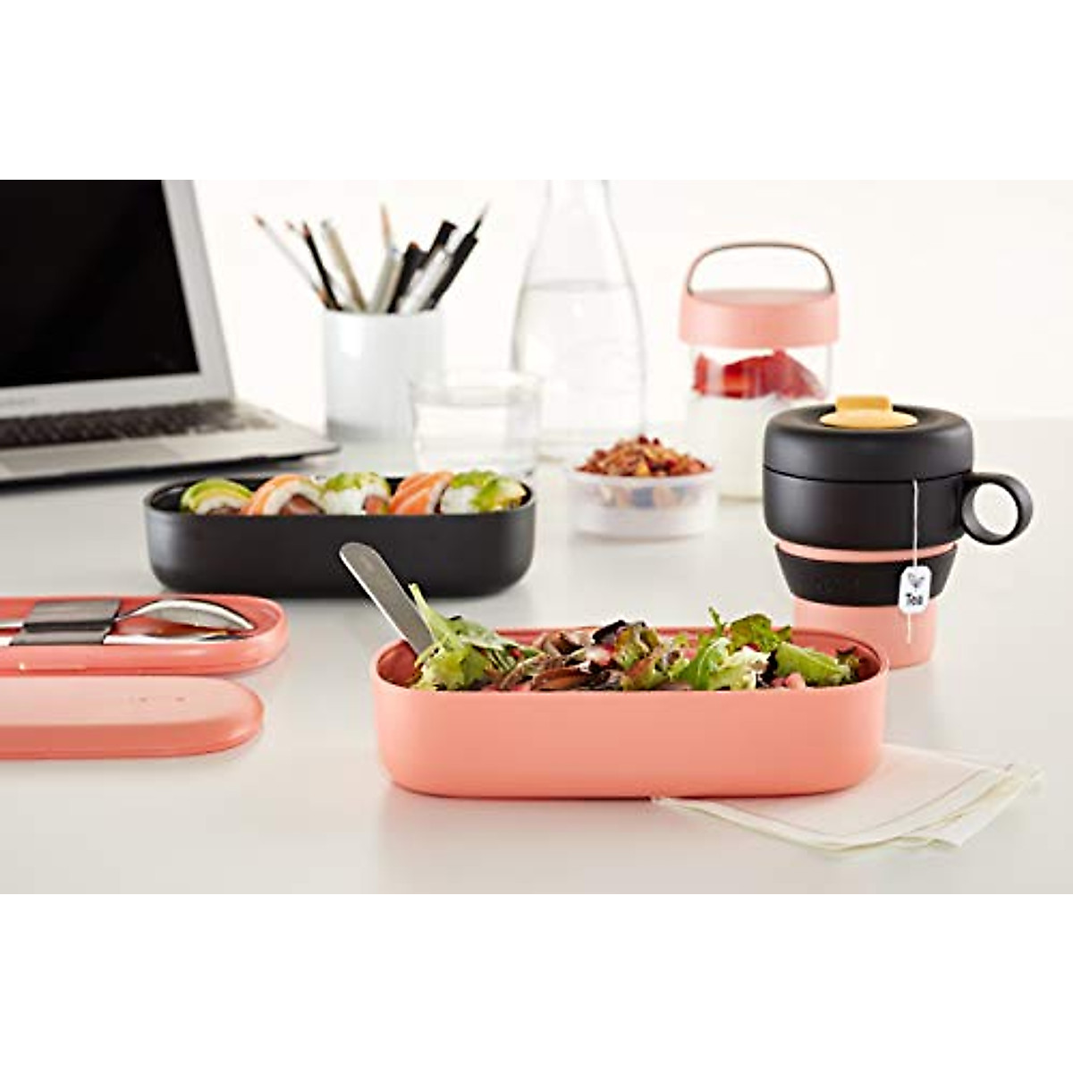 Lekue Go, 11.8 fl. oz. Reusable Travel Mug, 11.8oz, Coral