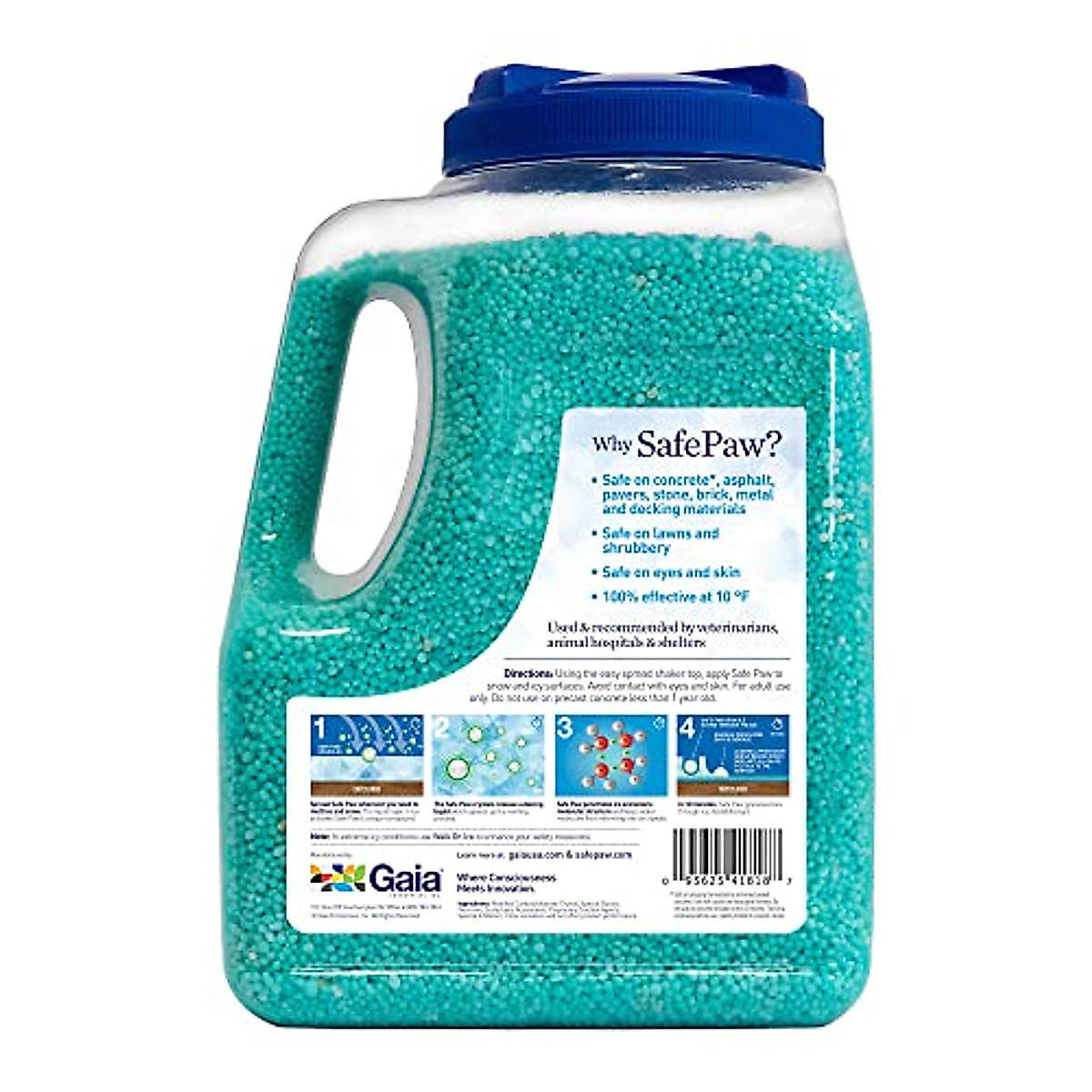 Safe Paw, Dog/Child/Plant Pet Safe Ice Melt with Traction Agent, 8lb, 100% Salt-Free/Chloride-Free, Non-Toxic, No Concrete Damage, Fast Acting, Lasts 3X Longer