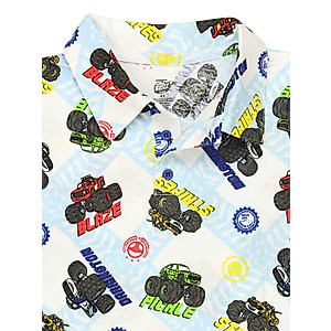 Blaze and The Monster Machines Boys Toddler Collared Short Sleeve Polo Tee Shirt (4T, White)