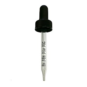 Measured Marked Dropper Top for 15ml .5 oz Ounce Boston Round Bottles10 Pack