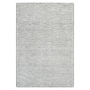 TOWN & COUNTRY LUXE Rita Ribbed Textured Hand Tufted 100% Wool Area Rug, Grey/Blue/Ivory, 8"x10"