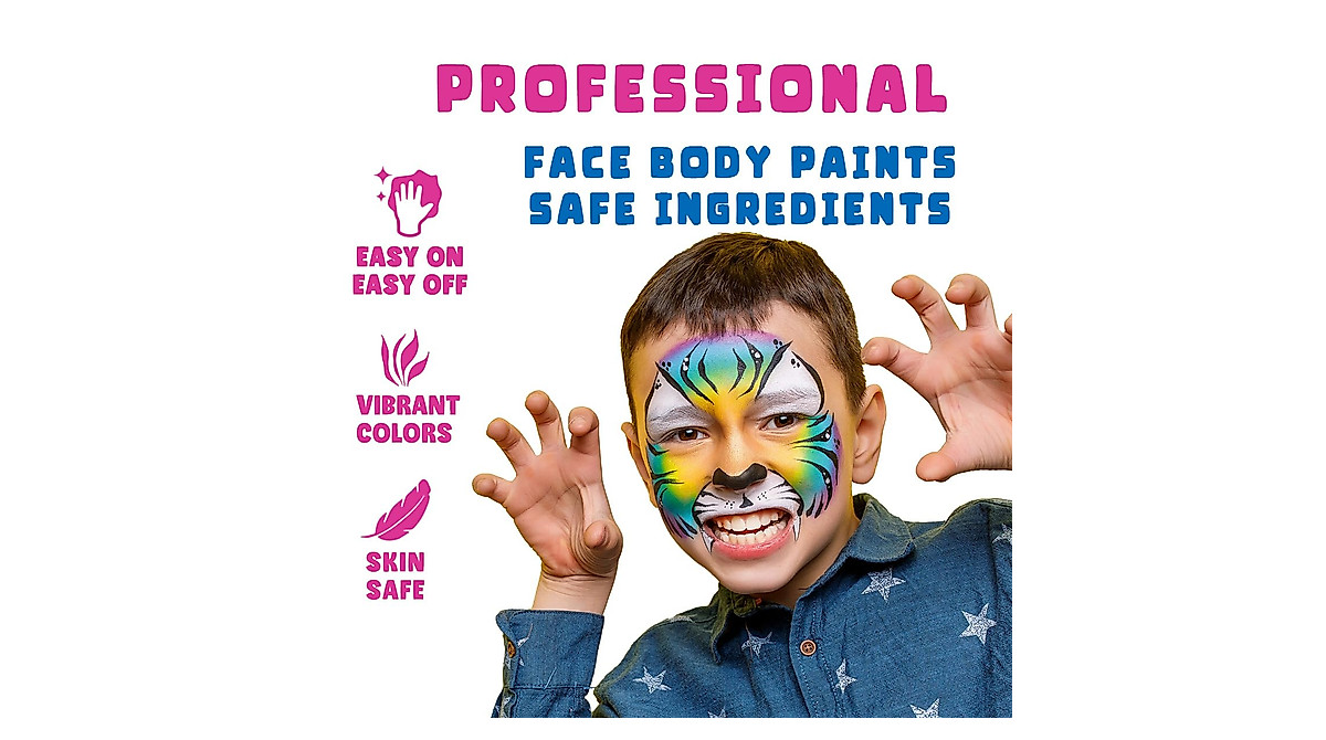 Bowitzki Professional Face Painting Kit - Non-Toxic Fun