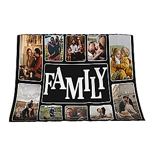 OKnown Custom Blanket Personalized Blanket with Family Photos Customized Throws Blankets with Photos Gifts for Mom, Dad, Grandma, Grandpa on Mothers Day, Fathers Day, Birthday, Anniversary