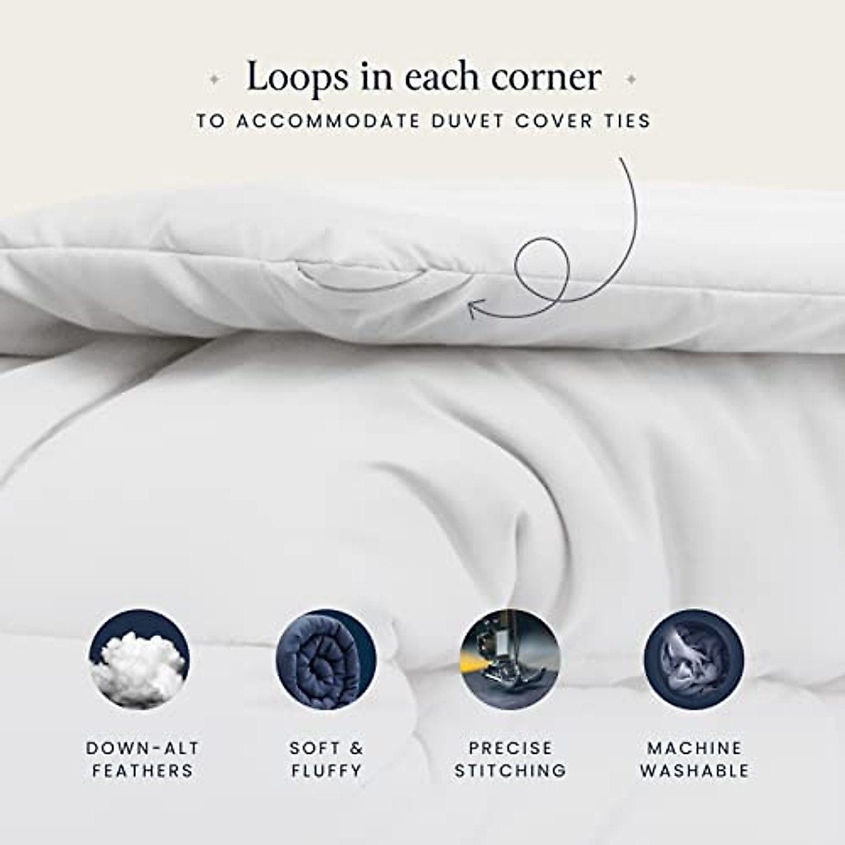 BELADOR White Comforter Duvet Insert Full Size Bed Comforter- All-Season Down Alternative Comforters, Mid-Plush Lightweight Comforter, Box Quilted Siliconized Fiberfill Oeko-Tex Hotel Comforter