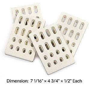 bbq777 8-Pack Ceramic Brick Flame Tamer, Grill Ceramic Briquettes Replacement Parts for Barbeques Galore Grand Turbo, Members Mark, Grand Turbo Grand Hall, Ceramic Radiant Heat Plate