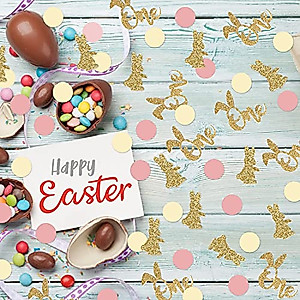 200 Pcs Bunny Confetti Some Bunny is One Decorations Bunny Birthday Decorations Bunny Decorations for Birthday Party Easter Confetti Glitter Easter Table Decor  Easter Birthday Party Decorations