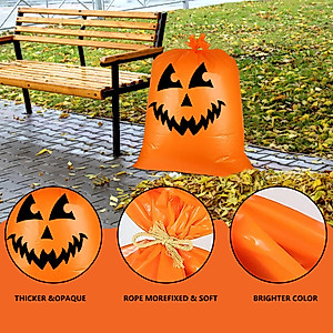 SELPONT igns Halloween Leaf Bags Pumpkin Plastic Lawn and Leaf Bags Decoration - Outdoor Fall Trash Bag Decor Garden Sculpture Outdoor Decoration