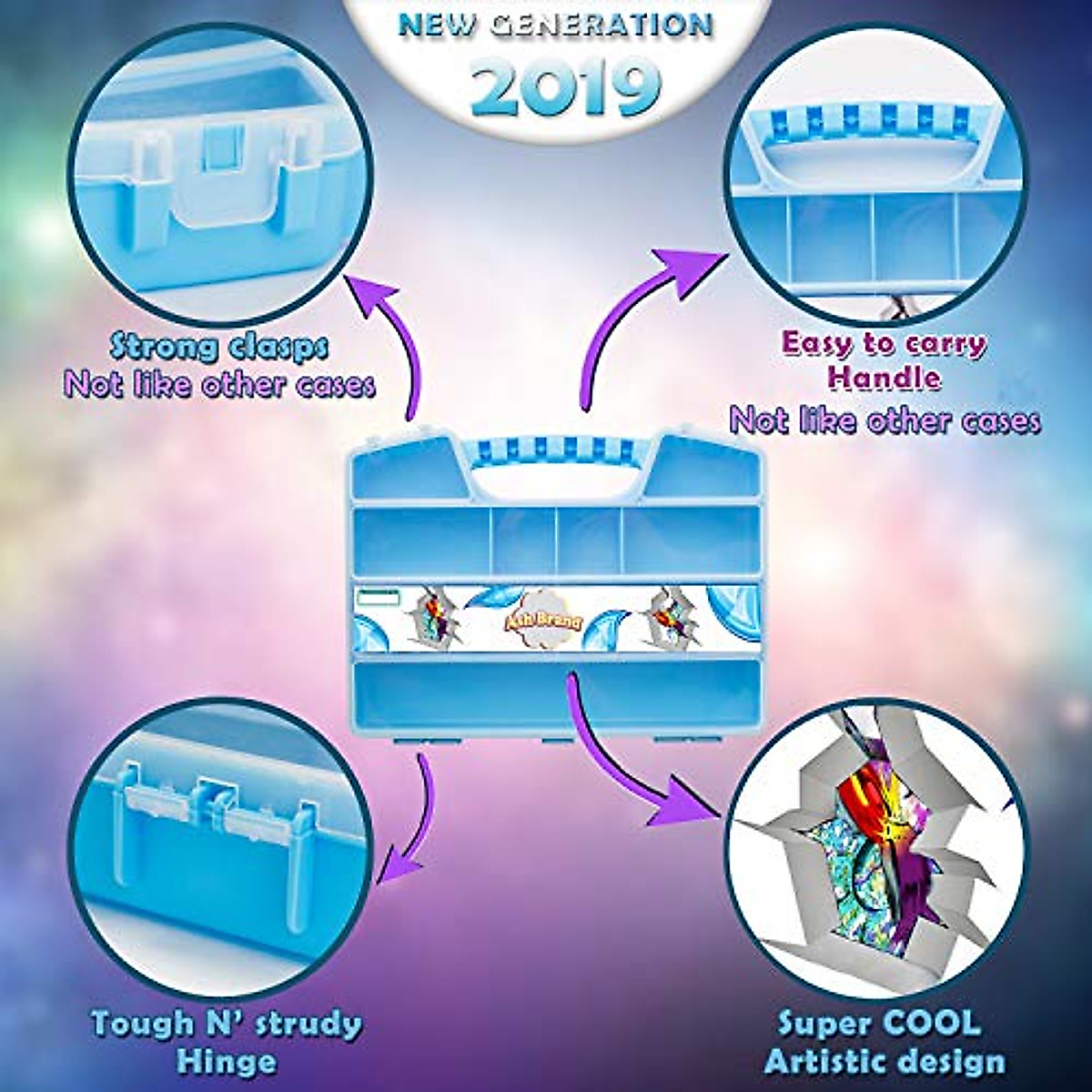 ASH BRAND Super Durable Carrying Case - Battle Spinners Toys Organizer | Blade Storage Box (Hurricane)