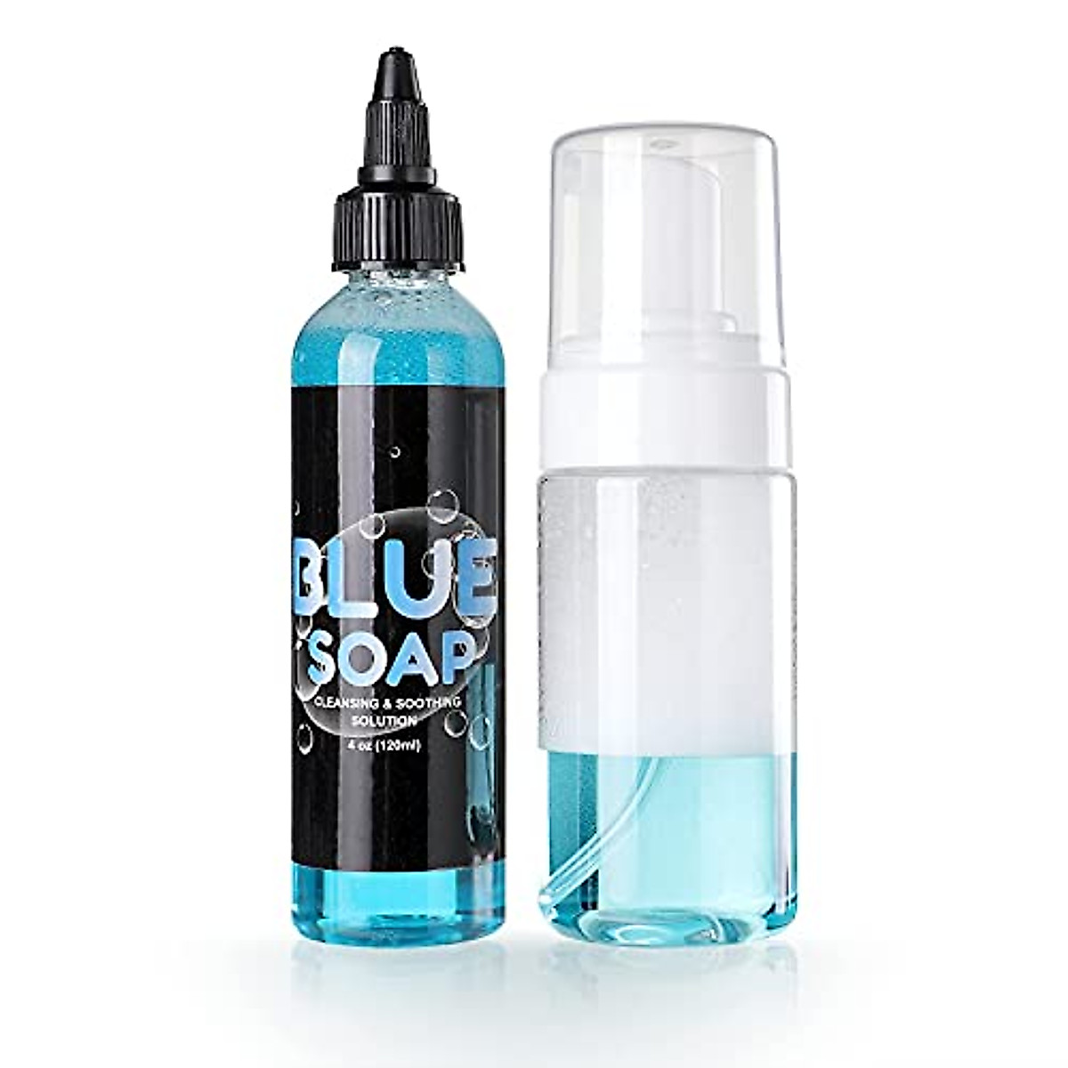 STIGMA Tattoo Blue Soap 4OZ with Foaming Bottle 100ml Cleaning Soothing Healing Solution Highly Concentrated Tattoo Soap TS301-4OZ-3A