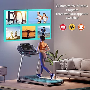 RHYTHM FUN Treadmill Folding Treadmill with Incline 3.5HP Electric Motorized Treadmill Super Shock-Absorbing Quiet Foldable Treadmill with Speaker, 12 Preset Programs, Workout APP for Home Office Gym