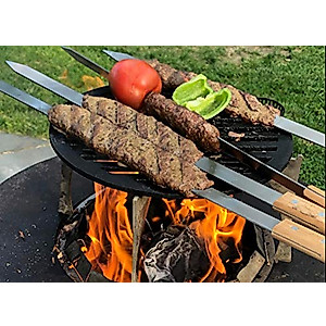 G & F Products 25619 2020 23 Inch Long 5/8 Inch Wide 2mm Thin Stainless Steel BBQ Skewer 8 Piece, Silver