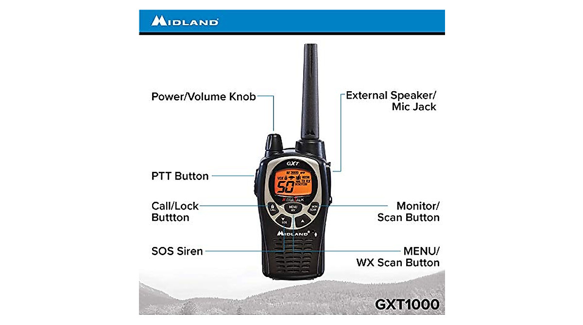 Midland Long Range Two-Way Radios: MXT115 & GXT1000 Pair