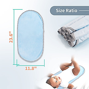 Waterproof Changing Pad Liners 6 Packs，Washable Reusable Changing Pad Liners,Portable Soft Baby Changing Table Liners for Boys Girls,23.6"x 11.8"Blue