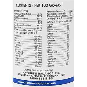 100% Pure Premium Grade Chlorella Pyrenoidosa by Nature's Balance - 180 Capsules