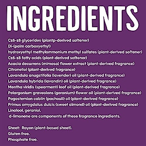 Seventh Generation Dryer Sheets Fabric Softener Fresh Lavender Scent with 100% Essential Oils and Botanical Ingredients 80 Sheets (Pack of 4)