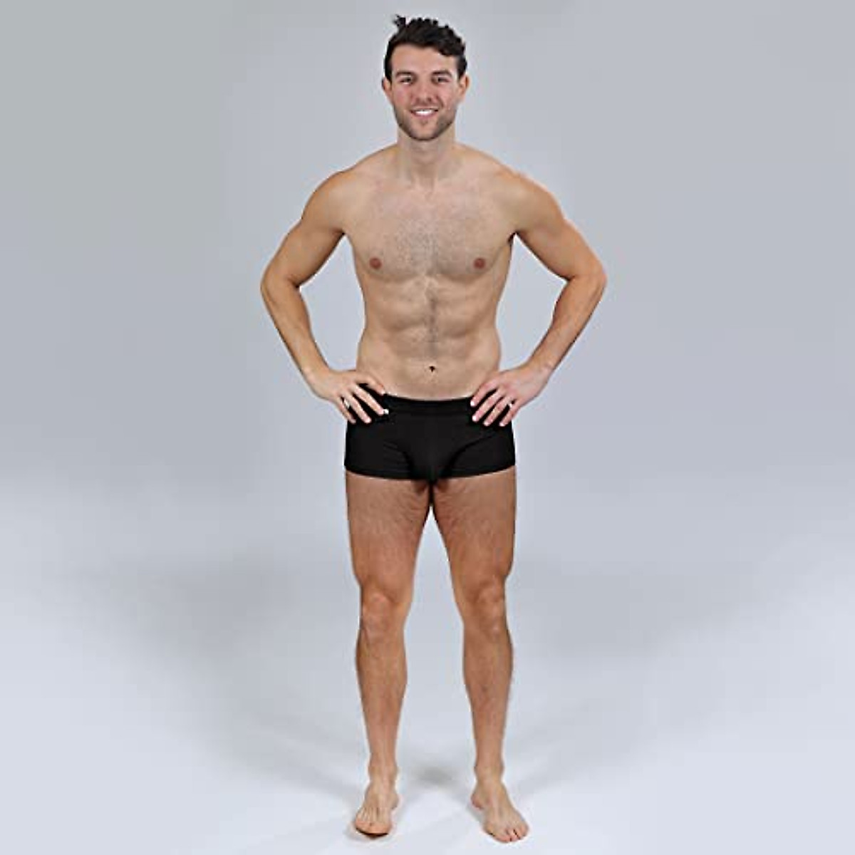 TBó Men's Trunk 3-Pack - Comfortable Underwear Breathable Microfiber, Black, Large